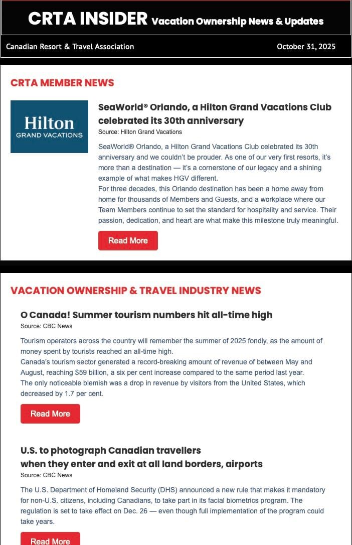 CRTA Weekly Insider Oct. 31, 2025
