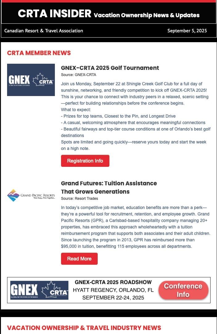 CRTA Weekly Insider Sept. 5, 2025